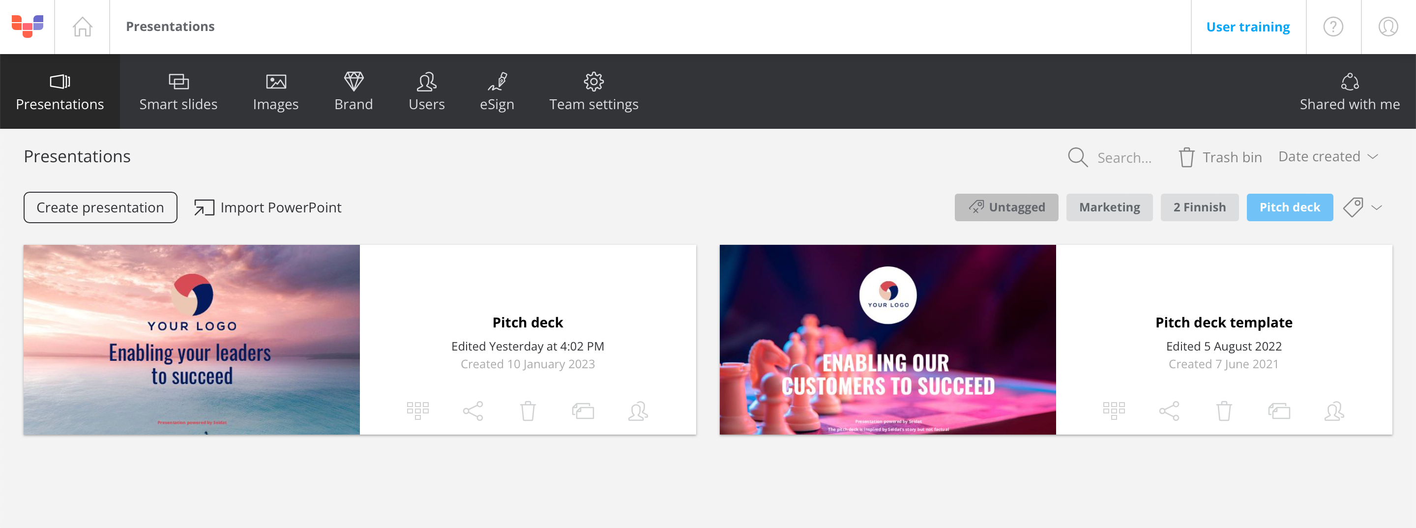 Slide editor and editing a slide | Seidat Support